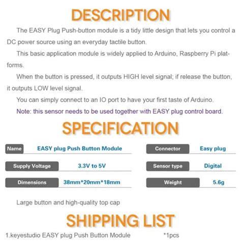 Bouton poussoir pour Easyplug Arduino Robotisâmes