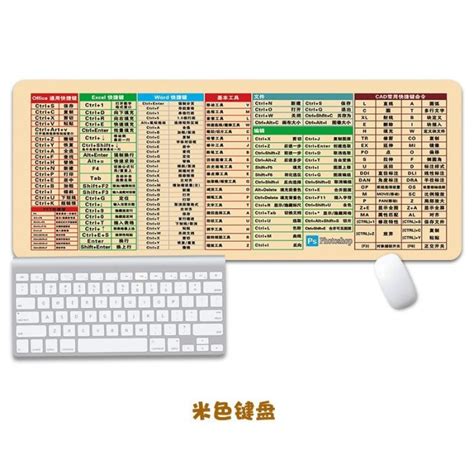 快捷鍵滑鼠桌墊【sq5541】精密鎖邊psd Excel 函數常用快捷鍵鼠標墊 辦公桌超大號防滑加厚鼠標墊遊戲鍵 Yahoo奇摩拍賣