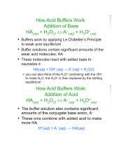 Understanding Acid Buffers: Addition of Base and Acid Reactions | Course Hero