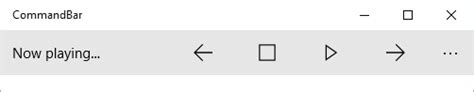 commandbar control in uwp