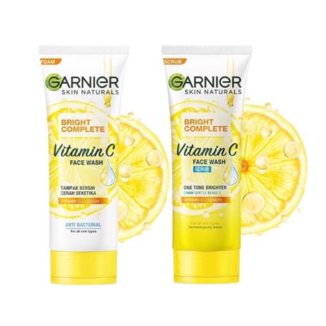 Jual Garnier Bright Complete Vitamin C Face Wash 100 Ml Shopee Indonesia