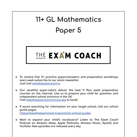 Free 11 Plus 11 Exam Practice Papers And Answers