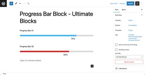 How To Use The Progress Bar Block Ultimate Blocks