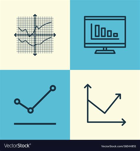 Set Of Graphs Diagrams And Statistics Icons Vector Image