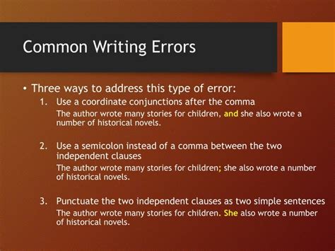 Writing Skills Common Writing Errors Pptx