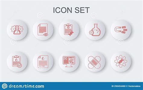 Set Line Genetic Engineering Clipboard With Blood Test DNA Analysis