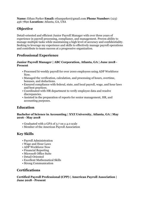 Payroll Manager Resume Examples Templates For 2024 Resume Buildr