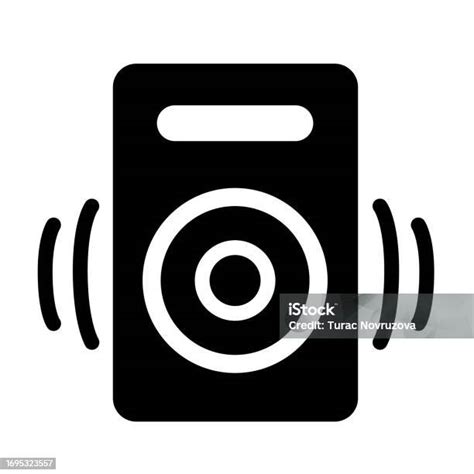 스피커 솔리드 아이콘 미디어 개념 흰색 배경에 오디오 스피커 기호 글리프 스타일의 모바일 개념 웹 디자인의 스피커 아이콘에서 소리 벡터 그래픽 0명에 대한 스톡 벡터 아트