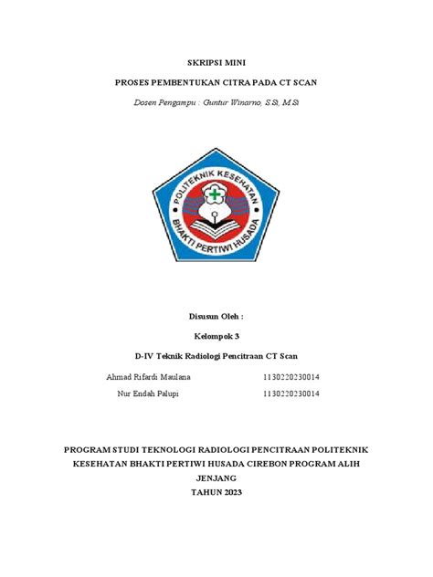 Kelompok 3 Proses Pembentukan Citra Ct Scan Pdf