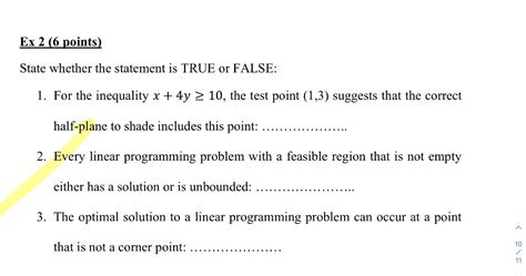 Solved Ex 2 6 Points State Whether The Statement Is TRUE Chegg Com