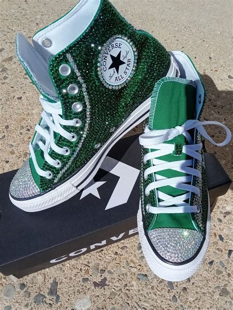 Custompersonalized Bling Rhinestone Converse Sneakers Etsy Cute