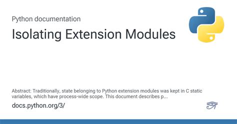 Isolating Extension Modules — Python 3137 Documentation