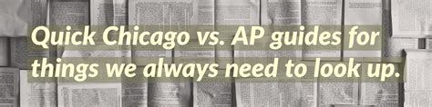 Chicago Manual Of Style Vs Ap Quick Guides Editing And