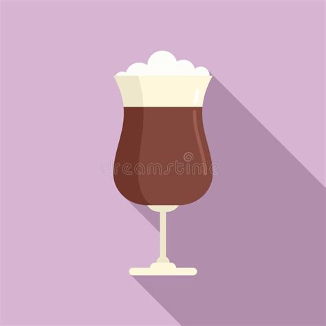 Brown Beer Icon Flat Vector Bottle Label Glass Stock Vector