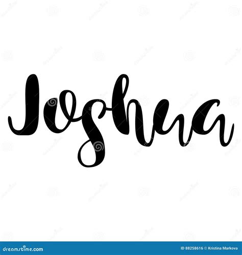 Male Name Joshua Lettering Design Handwritten Typography Vector