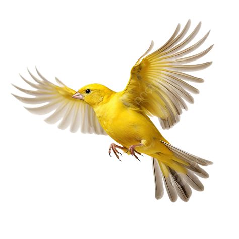 Beautiful Flying Atlantic Canary Transparent Background Bird