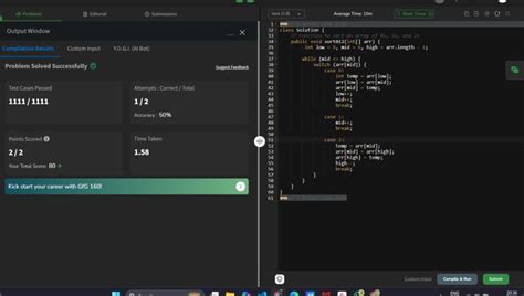 Vannoor Sab On Linkedin Dsa Sorting Problemsolving Gfg160