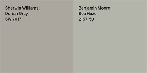 Sherwin Williams Dorian Gray Vs Benjamin Moore Sea Haze Comparison
