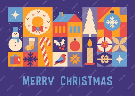 Premium Vector Christmas New Year Winter Vector Flat Ornamental
