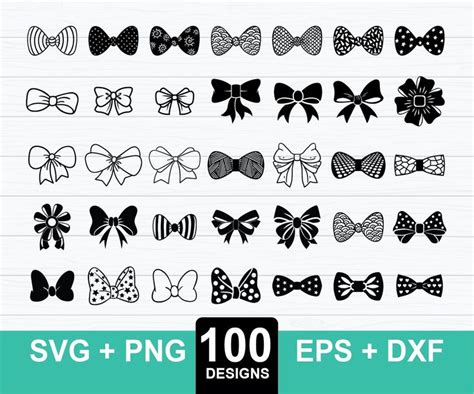 100 Ribbon Bow Svg Bundle Hair Bow Svg Bundle Hair Bow Svg Bow Svg