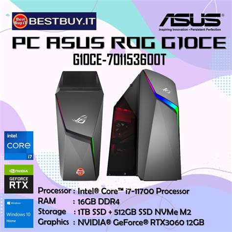Jual PC ASUS ROG STRIX G10CE INTEL I7 11700 16GB 1TB 512GB RTX3060 12GB Shopee Indonesia