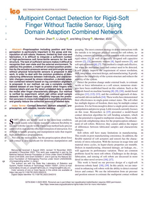 Pdf Multipoint Contact Detection For Rigid Soft Finger Without