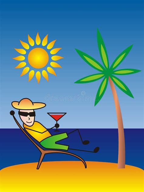 Cartoon Chaise Longue For The Beach Illustration Of A Rollaway Bed