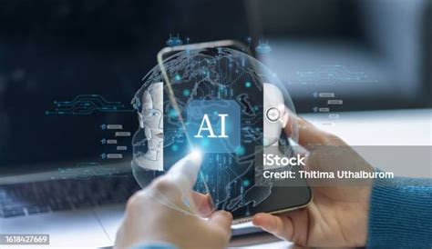 비즈니스 사람들은 디지털 기술 미래 스마트 로봇 Ai 네트워크 빅 데이터 Ai 네트워크 기술 변환 인공 지능 인터넷과 채팅을