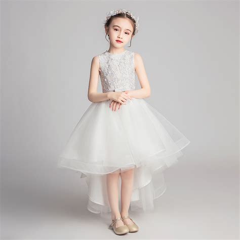 儿童礼服公主裙女童生日洋气小女孩花童婚礼主持人钢琴演出服表演 虎窝淘