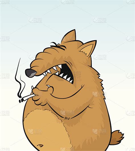 愤怒的公熊吸烟