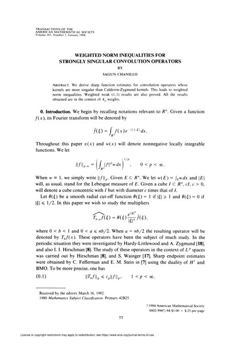 Pdf Weighted Norm Inequalities For Strongly Singular Convolution