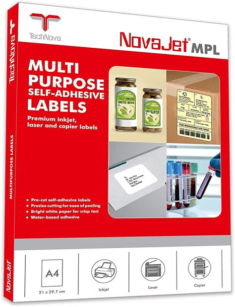 Novajet Multipurpose Label For Inkjetlaser Printer 65 Label Size Of Lable 38 Mm X 21 Mm In A4