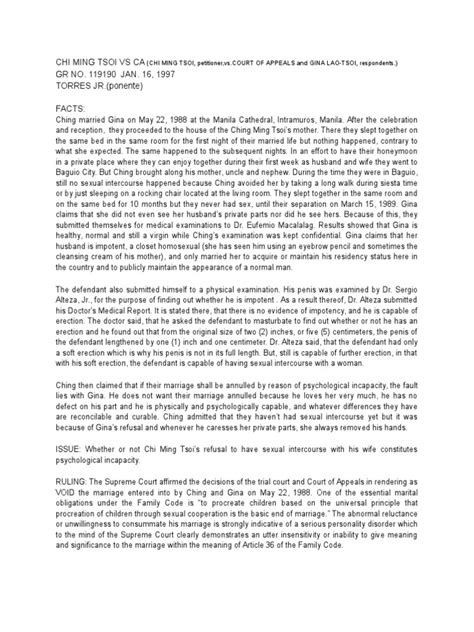 Chi Ming Tsoi Vs Ca Marriage Sexual Intercourse