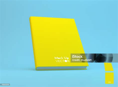 현실적인 책 모형 커버 디자인 템플릿 투시 뷰 3d 벡터 그림입니다 인공적인에 대한 스톡 벡터 아트 및 기타 이미지 인공적인 책 노랑 Istock