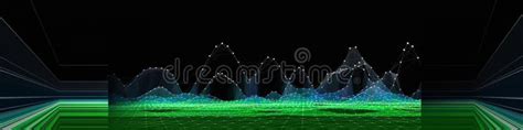 Bstract Background Color Graph Wireframe From Circles And Blurred Lines On Dark Technology