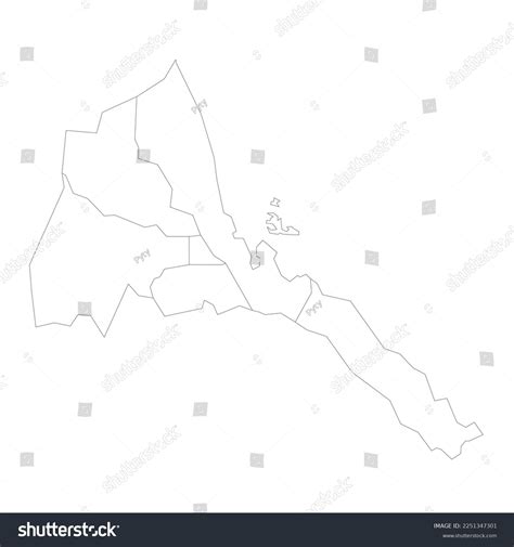 Eritrea Political Map Administrative Divisions Stock Vector Royalty Free Shutterstock