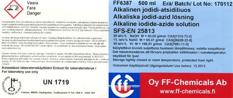 Alkaline Iodide Azide Solution Sfs En 25813 Ff Chemicals