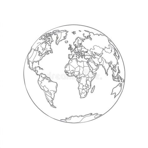 Minimalist Single Continuous Line Globe Icon Modern One Line Drawing