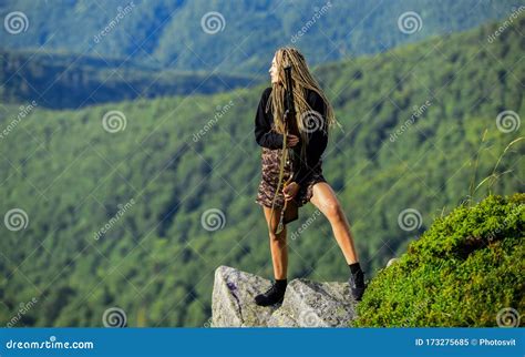 Feminist Girl Hunting Season Warrior She Is Warrior Stock Image