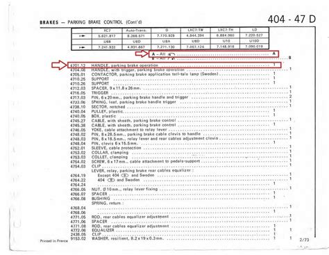 Peugeot Hand Brake Lever Poignee Vintage French Car Parts