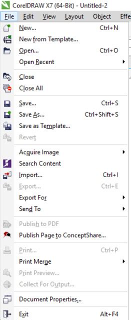 Mengenal Menu Fileeditandview Yang Ada Di Menubar Coreldraw Deyusign