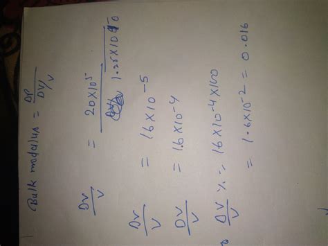7 The Bulk Modulus Of A Liquid Is 1 25 X 10 N M Calculate The Decrease In Volume Of The