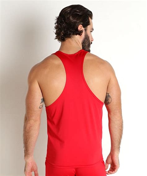 Lasc Pique Mesh Performance Workout Tank Top Red Tk305stm 620 Free