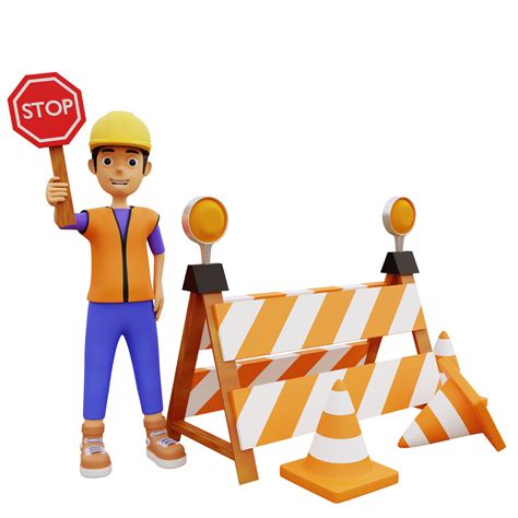 3d Character Male Construction Worker 9363345 Png