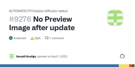 No Preview Image After Update AUTOMATIC Stable Diffusion Webui Discussion GitHub