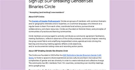 Society Of Gender Professionals On Linkedin Sign Up Sgp Breaking