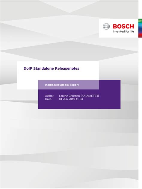 Doip Standalone Releasenotes Pdf Transmission Control Protocol