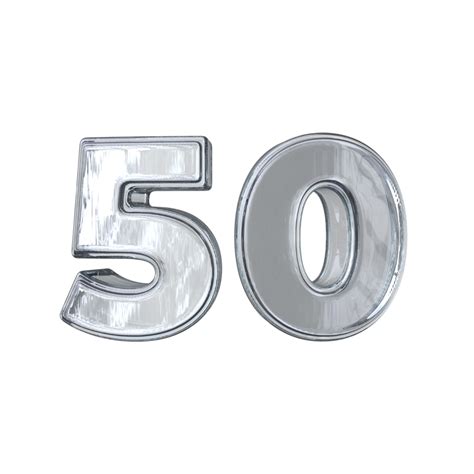 Number 50 3d Render With Diamond Material 22946226 Png