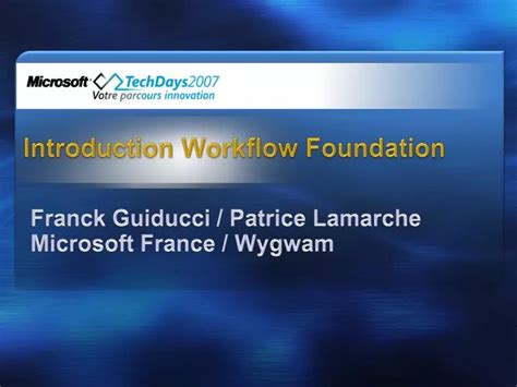 Ppt Introduction Workflow Foundation Powerpoint Presentation Free