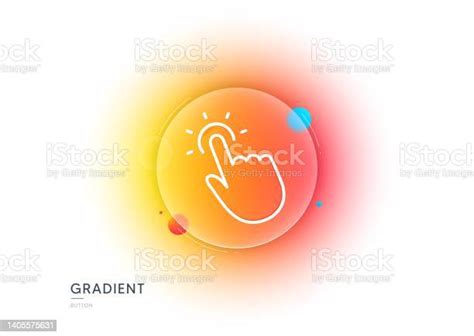Touchpoint Line Icon Click Here Sign Gradient Blur Button Vector Stock Illustration Download